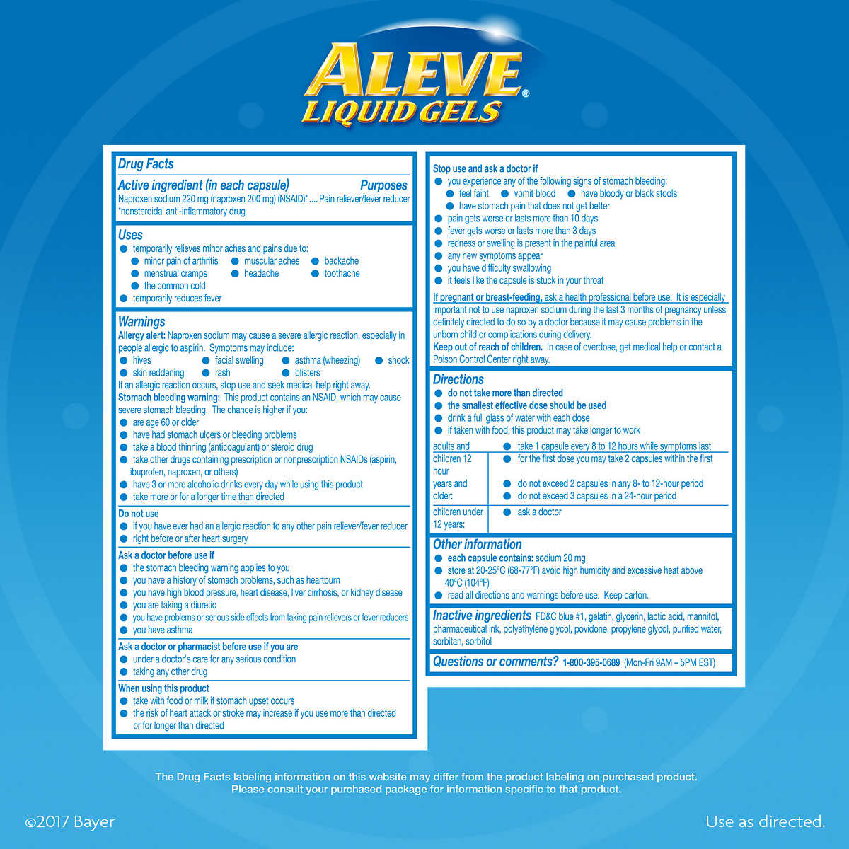 Aleve Liquid Gels 160 Count – Affordable Meds